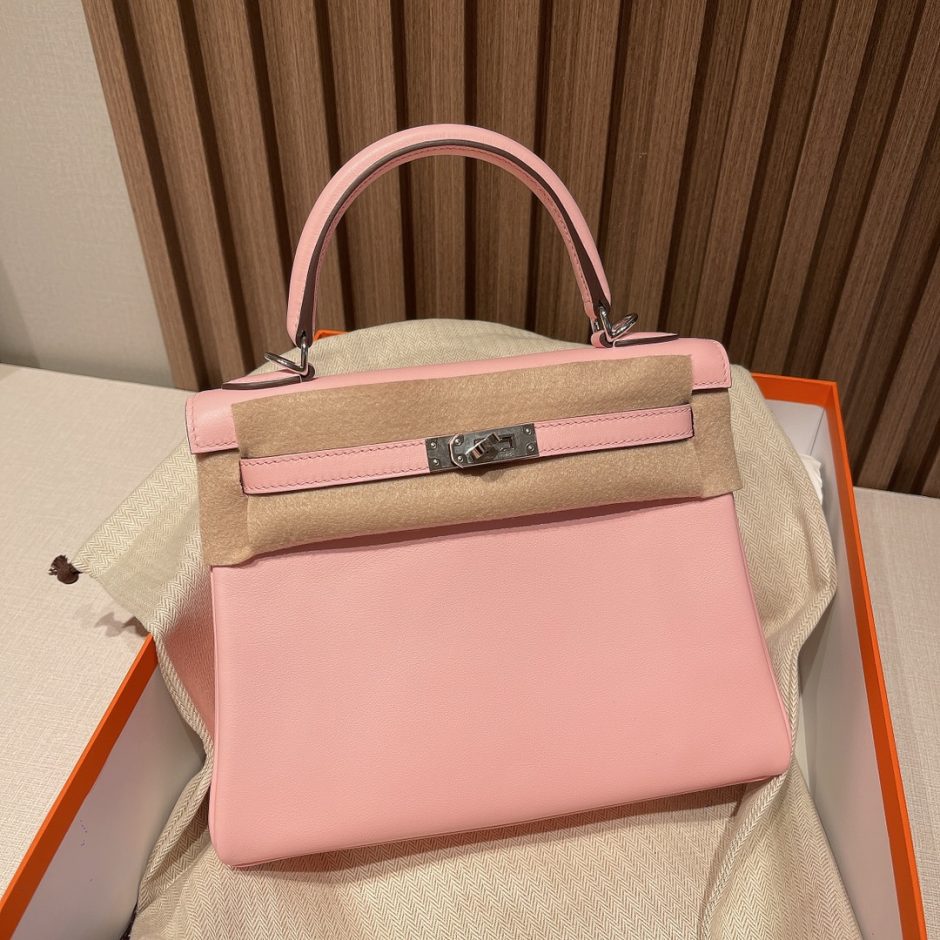 【Angel Birkin】 Hermes Kelly 25cm swift 3Q Rose Sakura Full Handmade ...